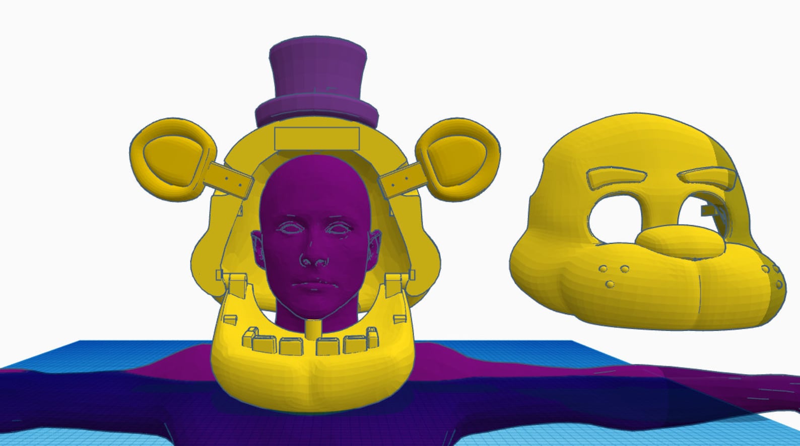 Silver Eyes Fredbear 3D MODEL FILE Cosplay Mask (digital Product Only ...