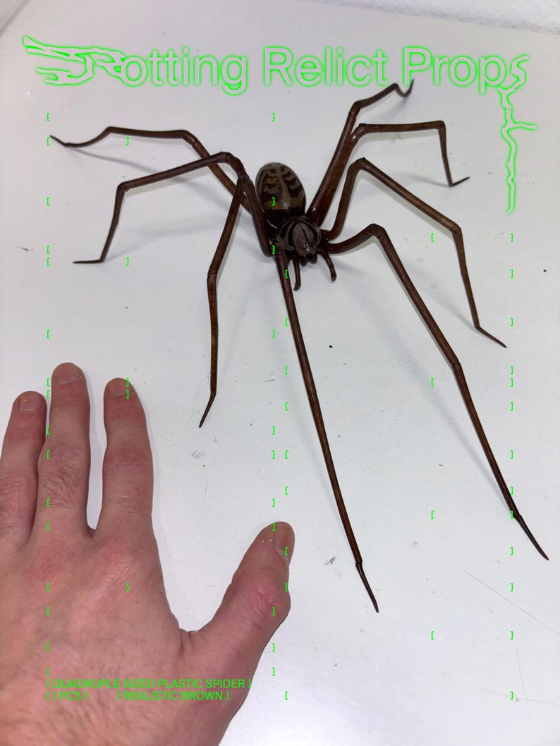 Giant Plastic Spider as Decoration | Quadruple Sized Realistic Giant ...