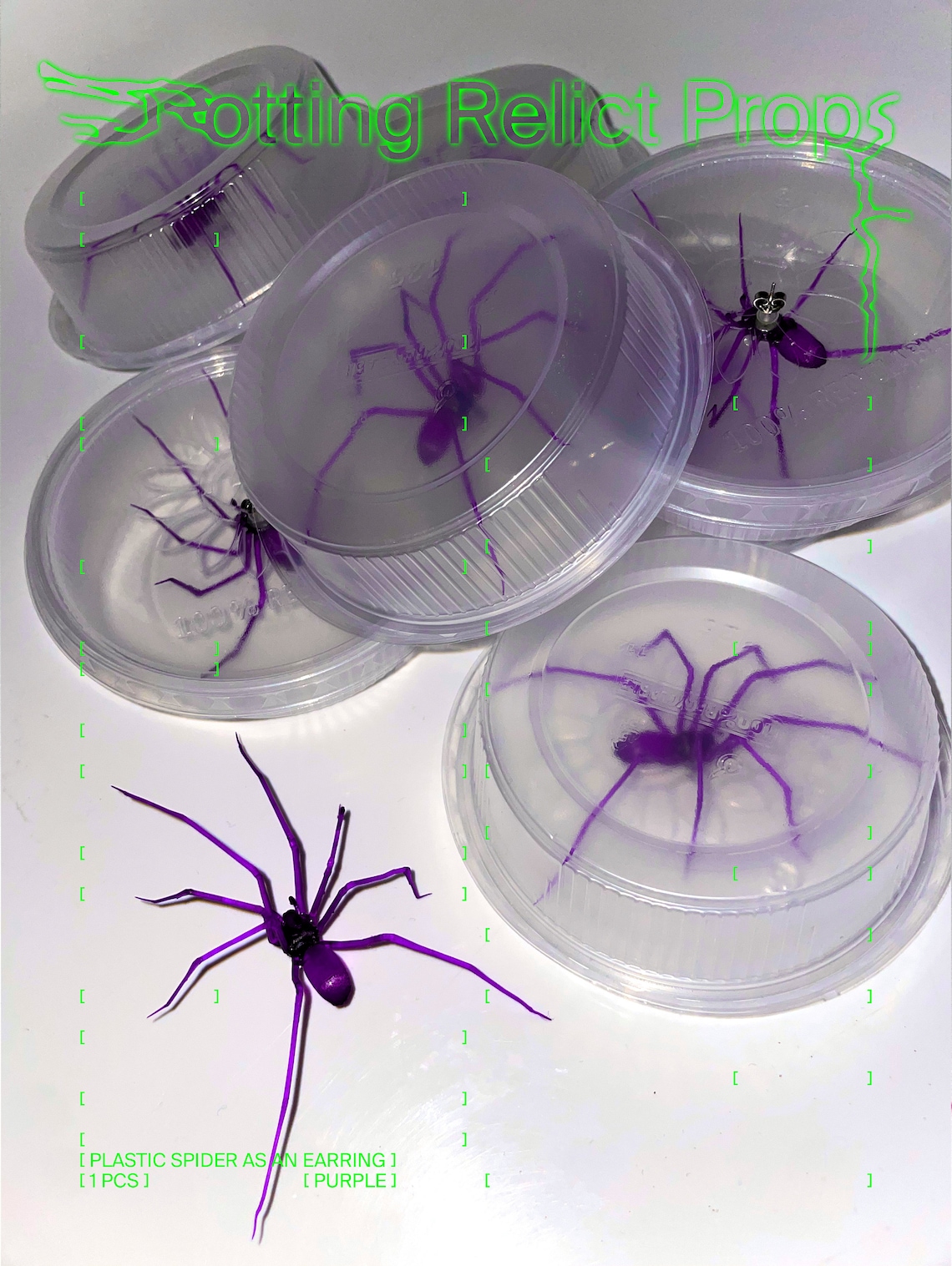 Plastic Spider as an Earring | Purple Realistic Giant House Spider Stud ...