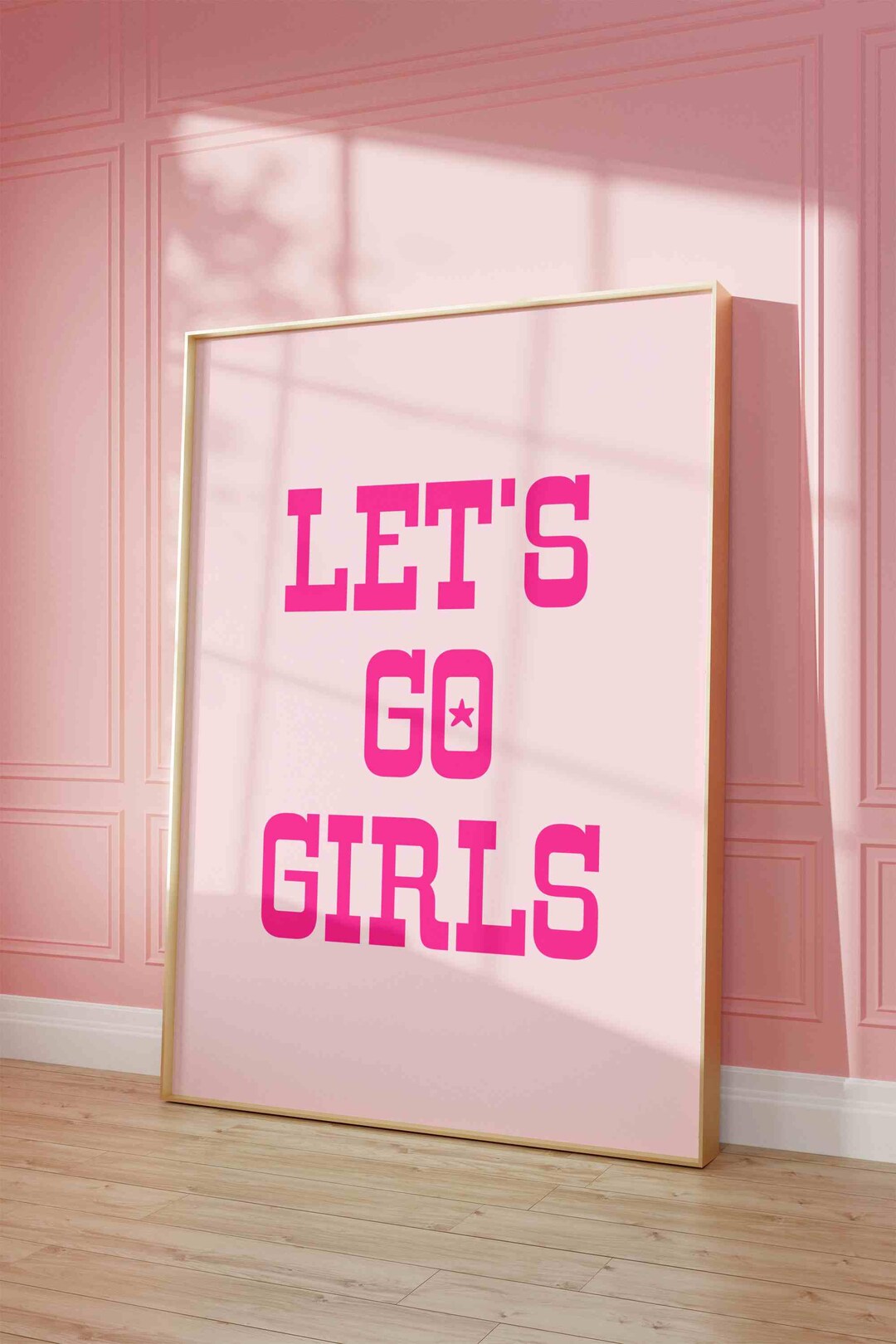 Let's Go Girls Digital Wall Art Printable – Pink Decor | Download to ...