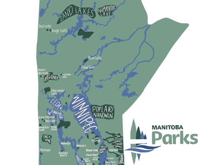 Typographic Map of Provincial Parks in Manitoba | Manitoba Parks Map ...