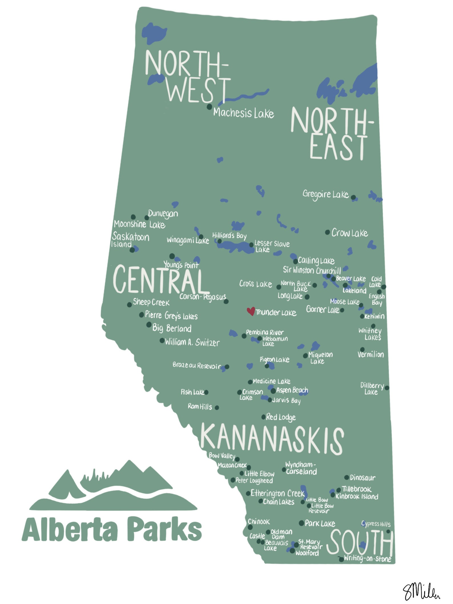 Alberta Provincial Parks Map - Etsy