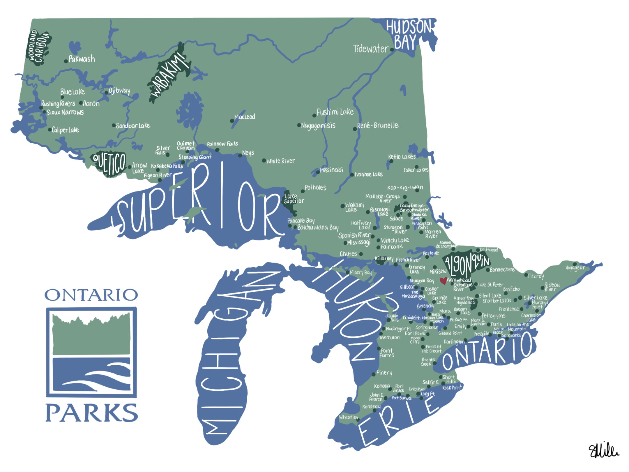 Ontario Parks Map - Etsy