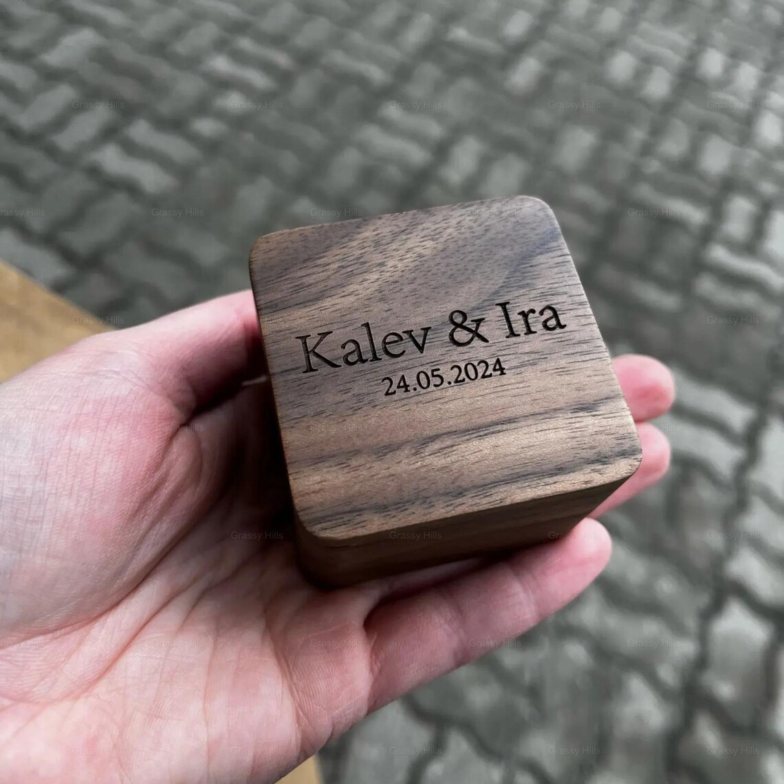 Custom Wooden Wedding Ceremony Ring Box Personalized Engraved ...