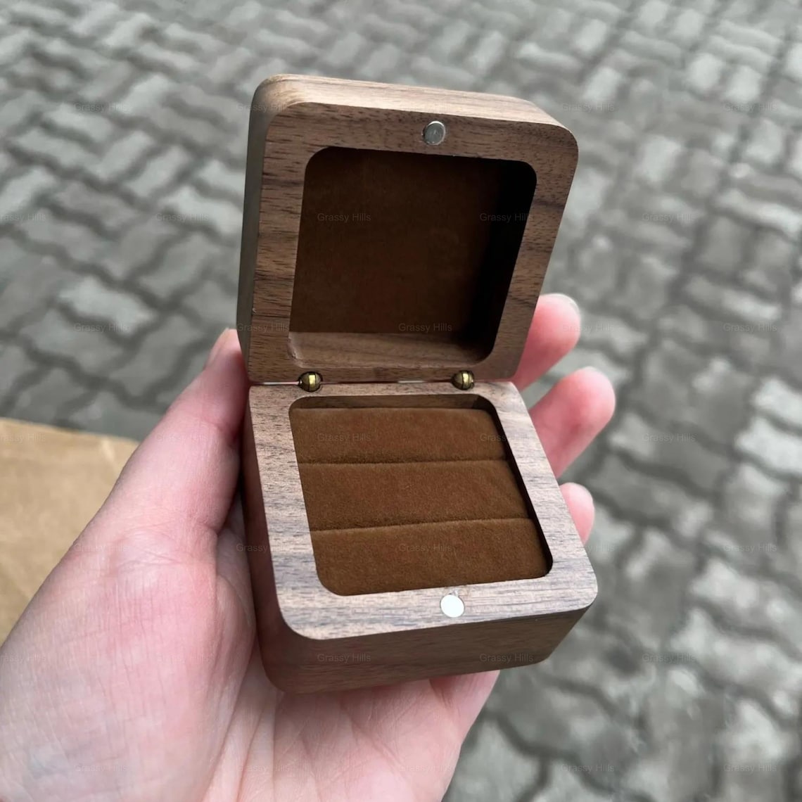 Custom Wooden Wedding Ceremony Ring Box Personalized Engraved ...