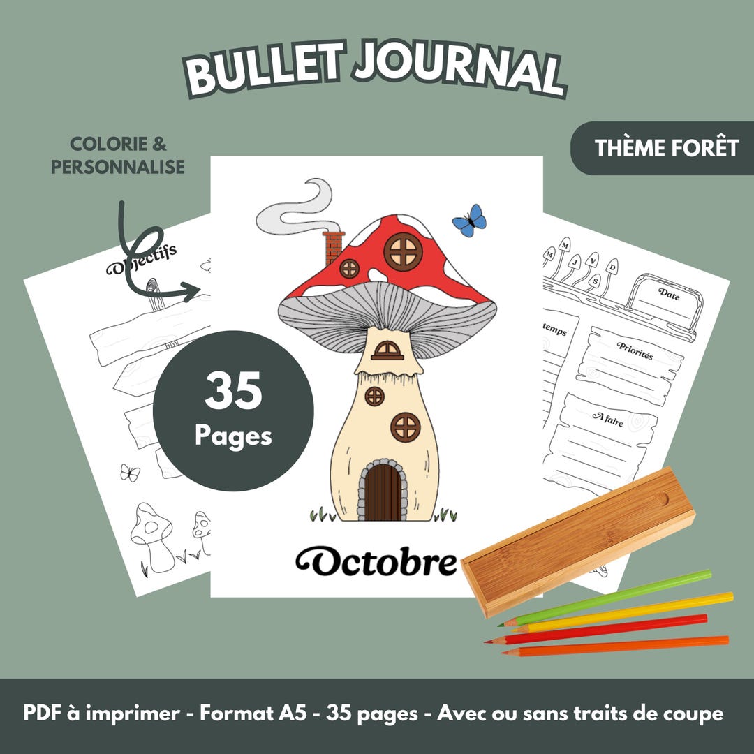 Fairy Bullet Journal to Print in French / Pages for Printable Bujo ...