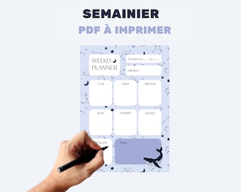 Emploi du temps imprimable, agenda hebdomadaire, planificateur horaire ...