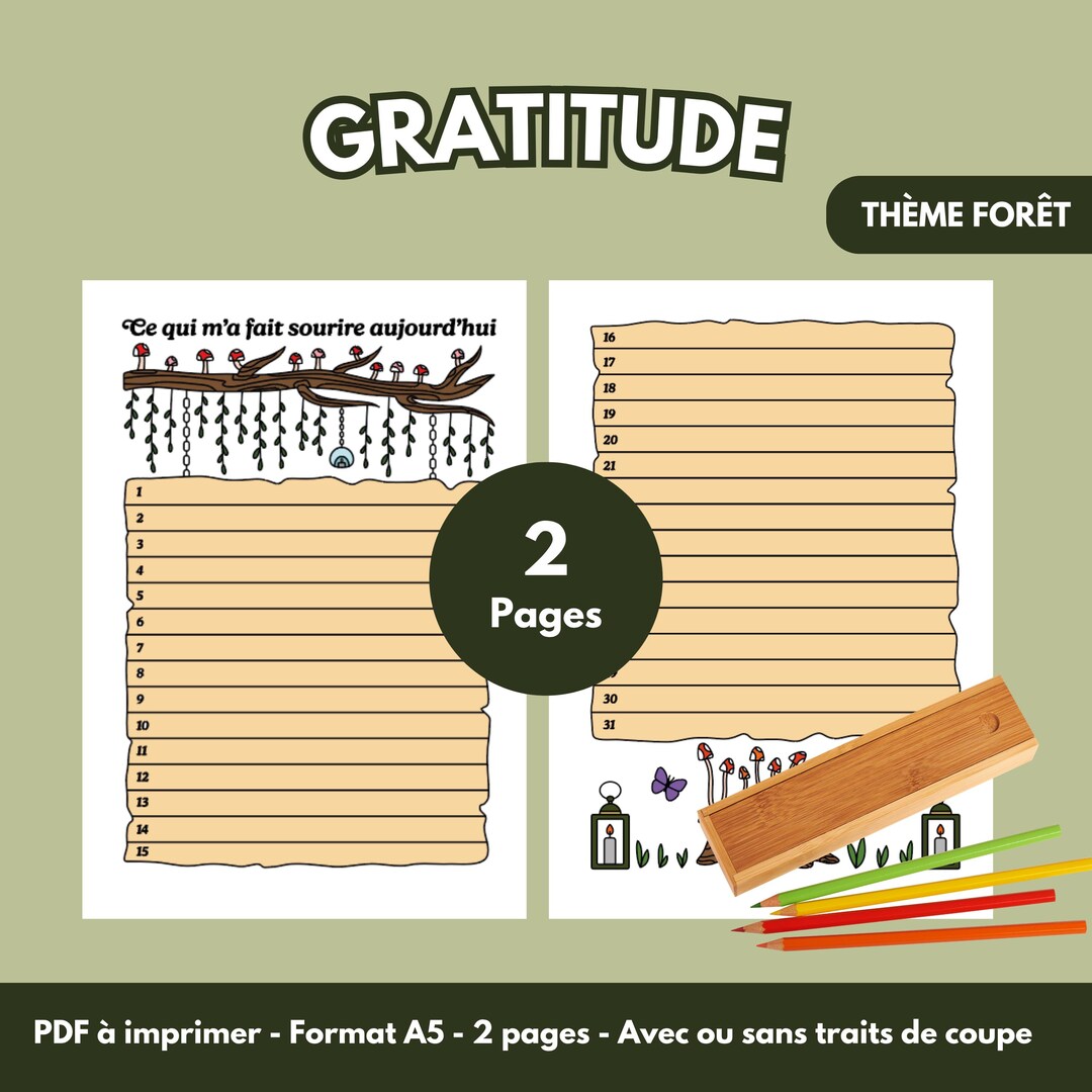 Fairy-tale Bullet Journal Pages to Print in French / Gratitude Pages ...