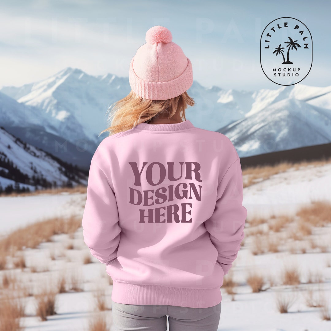 Light Pink Gildan 18000 Mockup | Gildan Sweater Back Mock up | Back ...