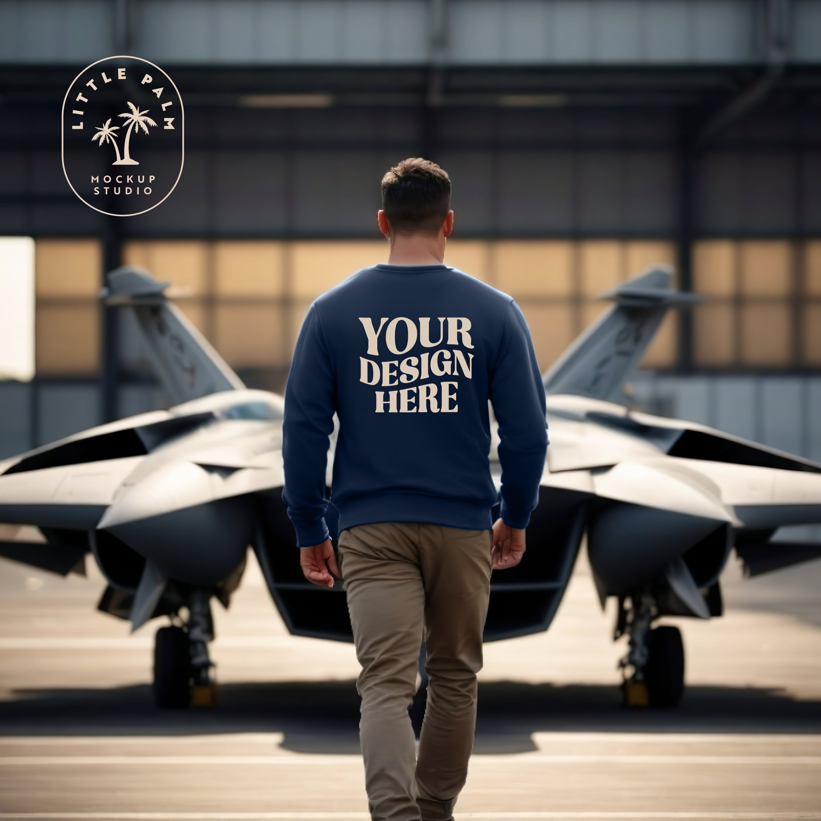 Navy | Gildan 18000 Back View Mockup | Mens Crewneck Sweatshirt Mockup ...