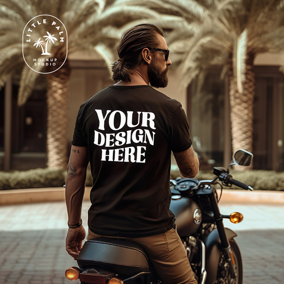 Black Gildan 64000 Back Mockup | Gildan Mens Back Mockup | Back View ...