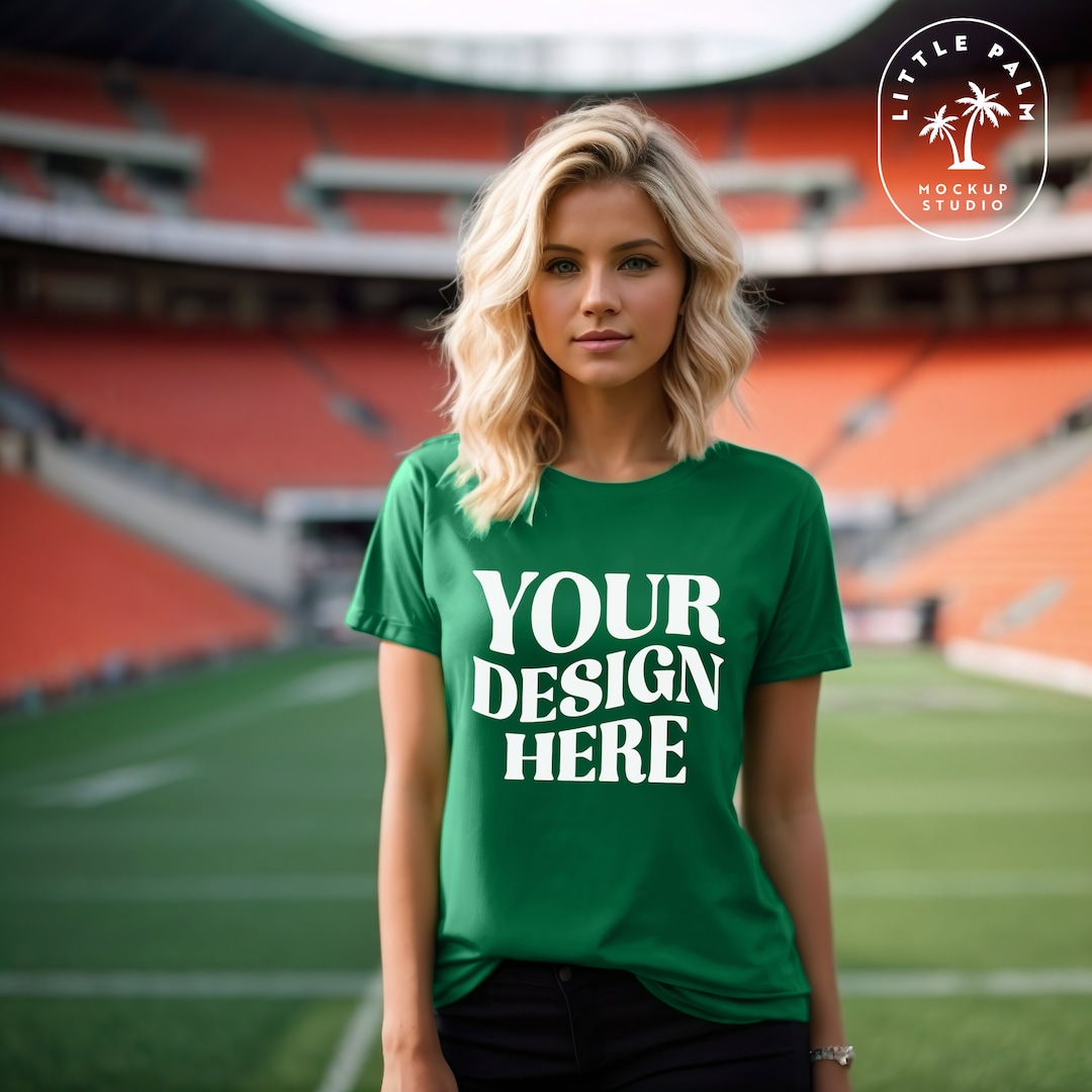 Kelly Green | Bella Canvas 3001 Mockup | Tshirt Mockup | Sports Mock ...