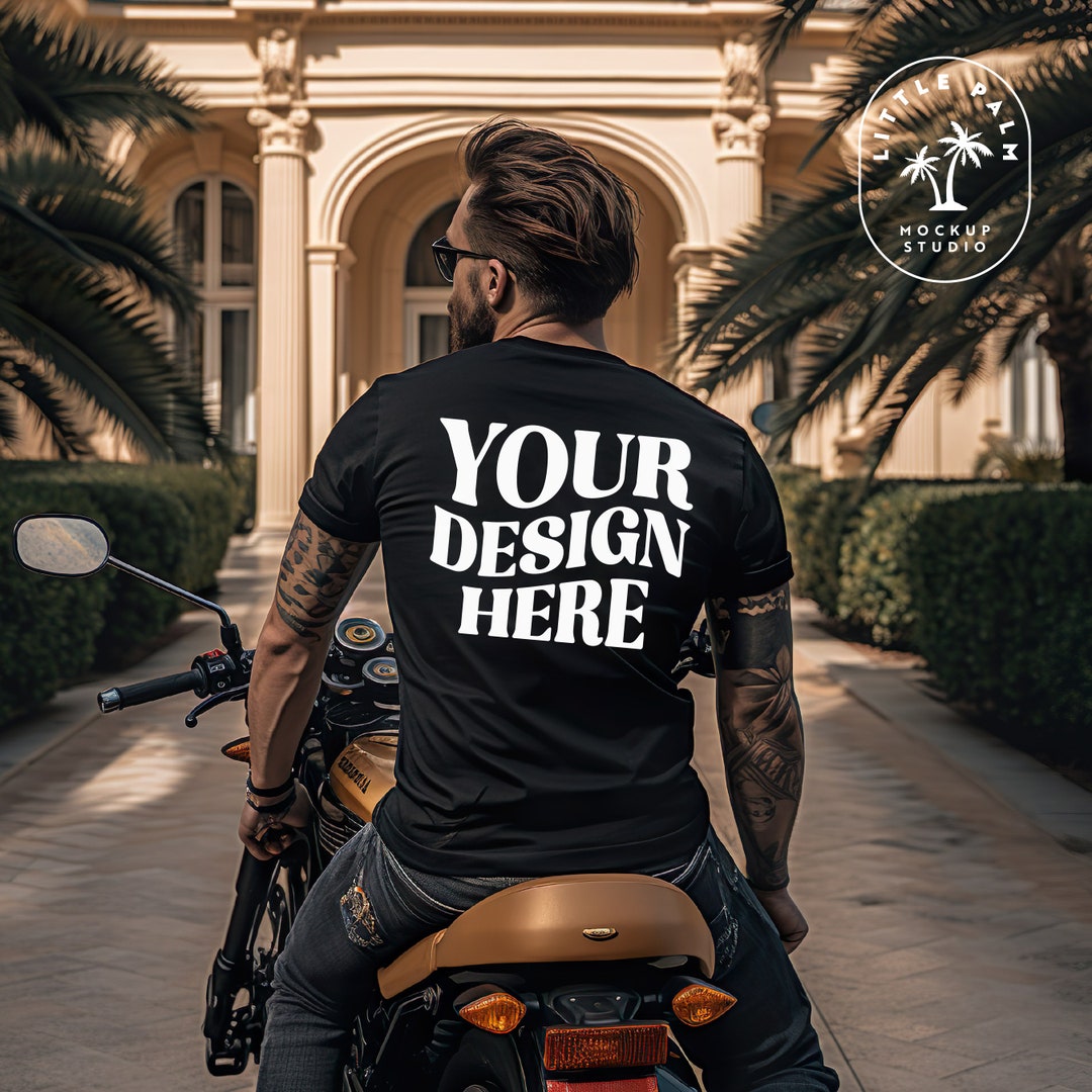 Black Gildan 64000 Back Mockup | Gildan Mens Back Mockup | Back View ...