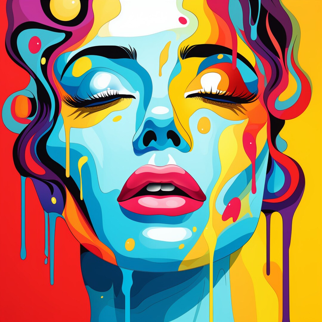 3 Bundle, Fluid Design, Pop Art Colors, Svg for Canvas, Png for Posters ...