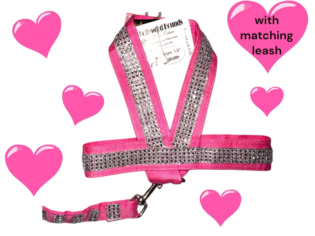 Bling Pink Strappy Harness N Leash - Etsy