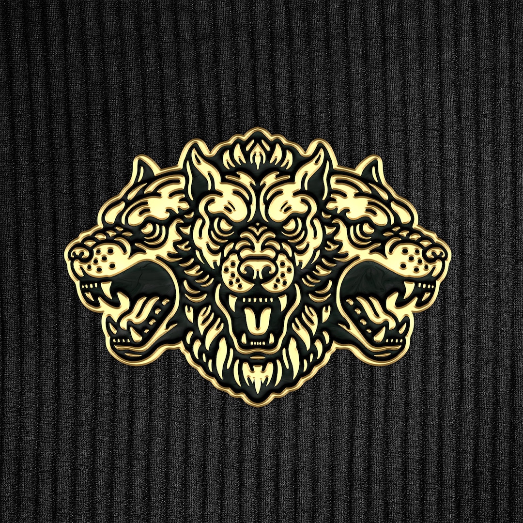 Cerberus Enamel Pin Triple-headed Guardian - Etsy