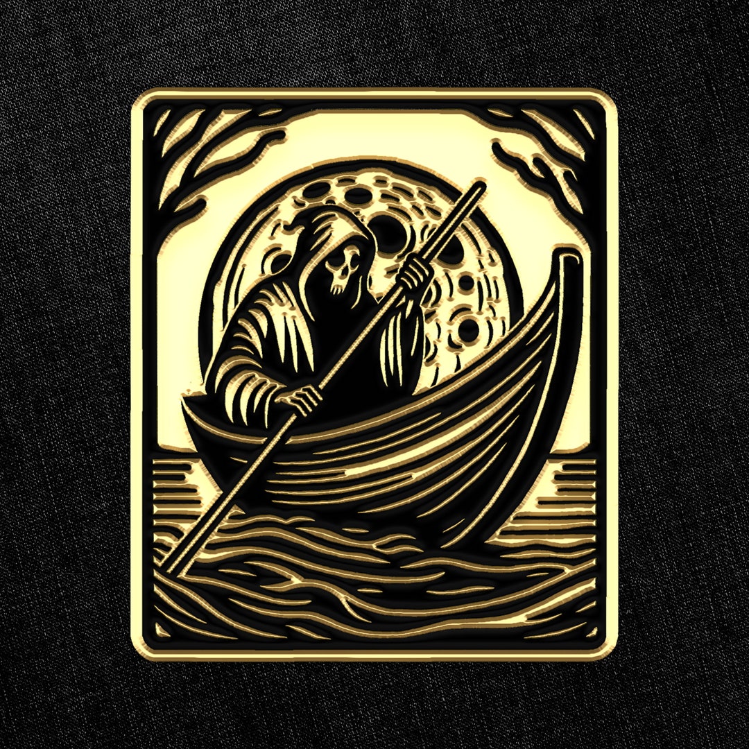 Charon Enamel Pin- the Ferryman in Gold and Silver - Etsy