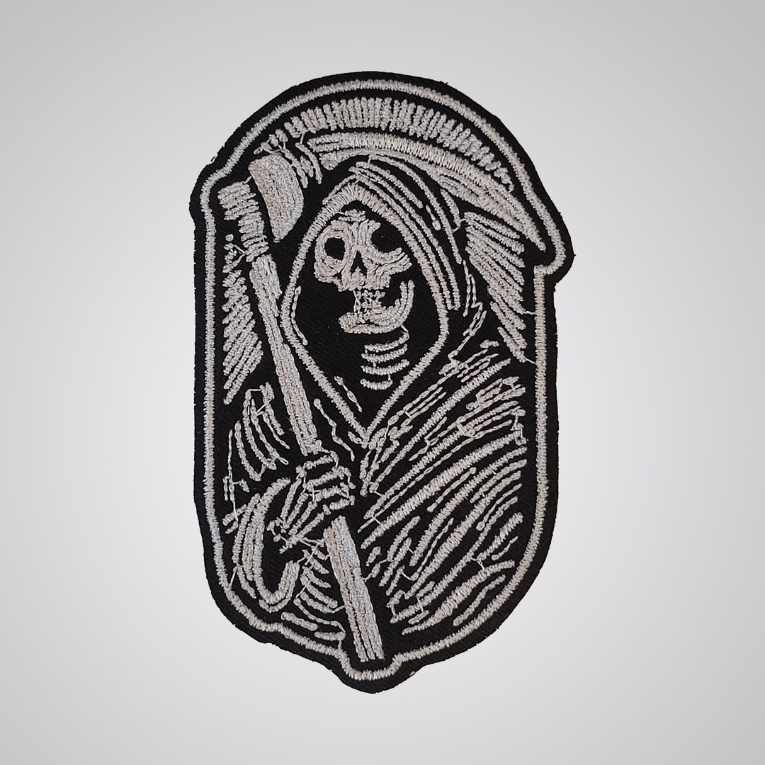 Grim Reaper Embroidered Patch - Etsy