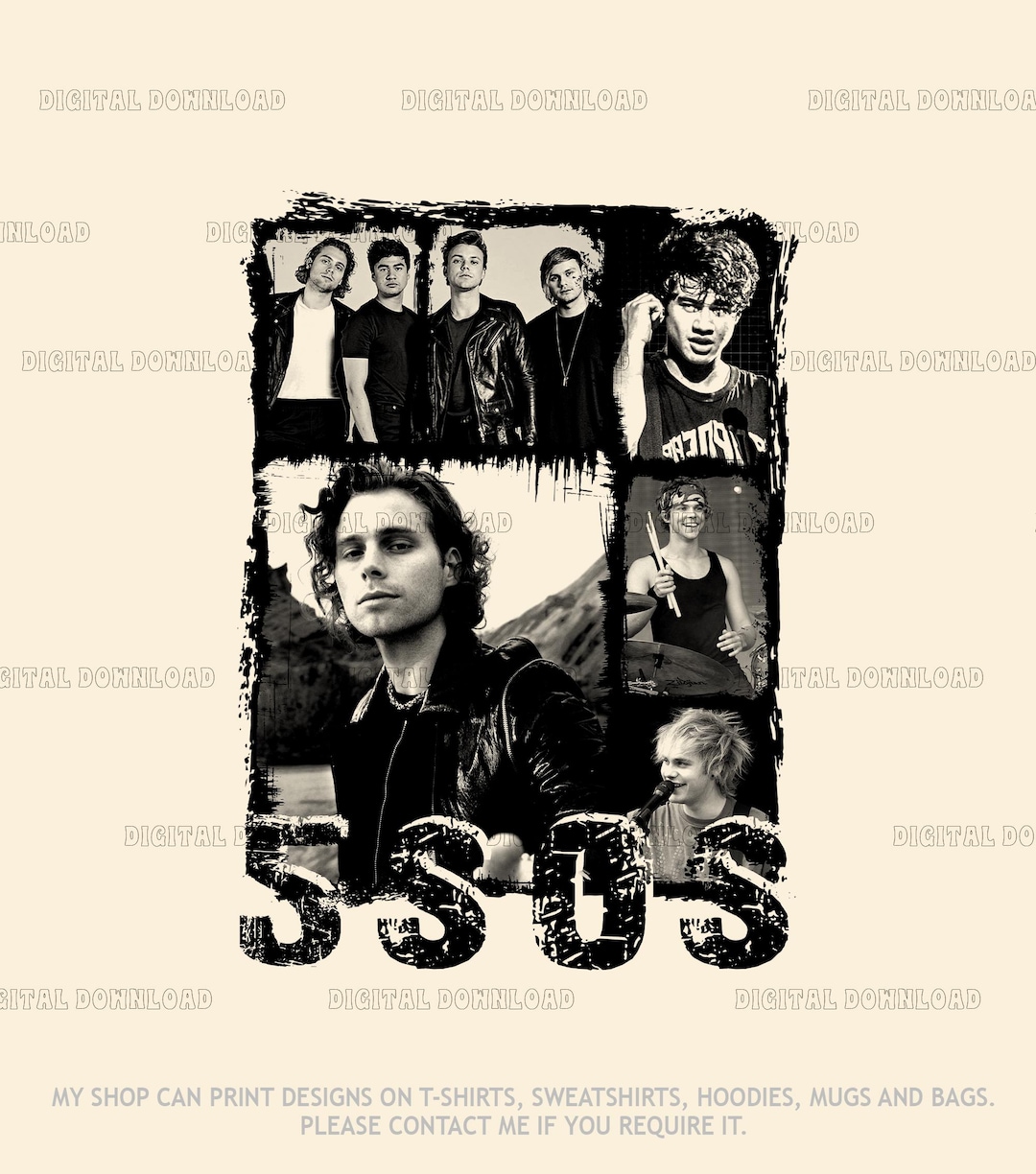 5 Seconds of Summer PNG, 5SOS Band Svg, Vintage the Show Tour 5 Seconds ...