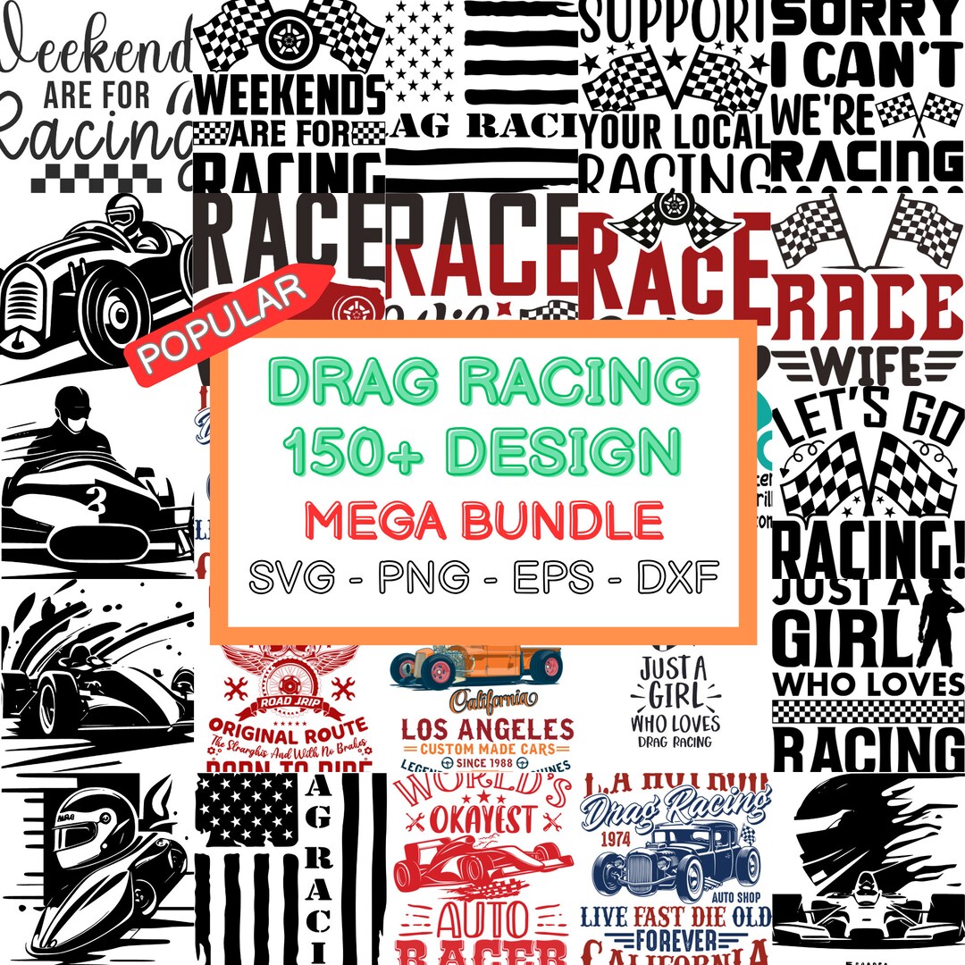 Drag Racing SVG Design Bundle, Drag Racing Svg Cutfiles, Drag Racing ...