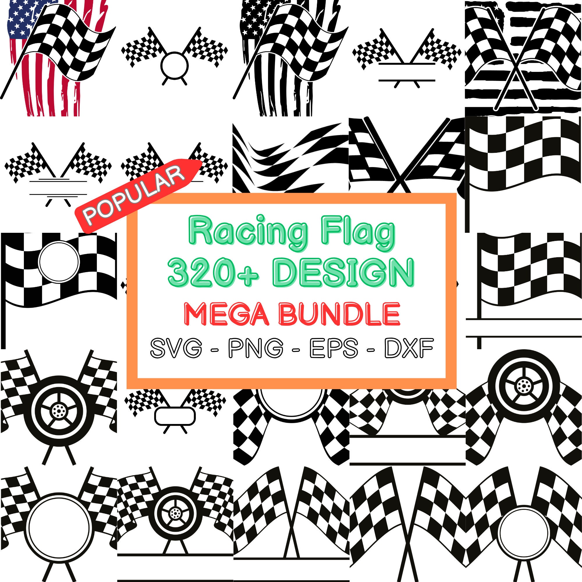 Race Flag SVG Bundle, Race Flag PNG Bundle, Race Flag Clipart, Race ...