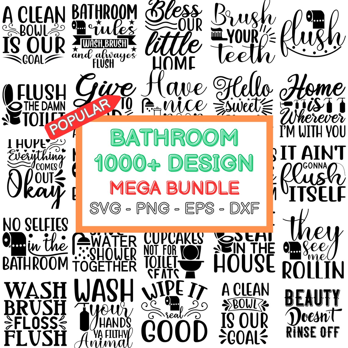 Bathroom Svg, Bathroom Svg Bundle, Bathroom Sign Svg, Washroom Svg ...