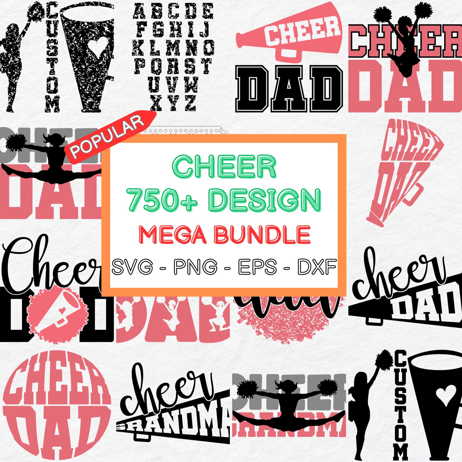 Cheer MEGA SVG Bundle, Cheerleading SVG, Cheer Svg, Megaphone Svg ...