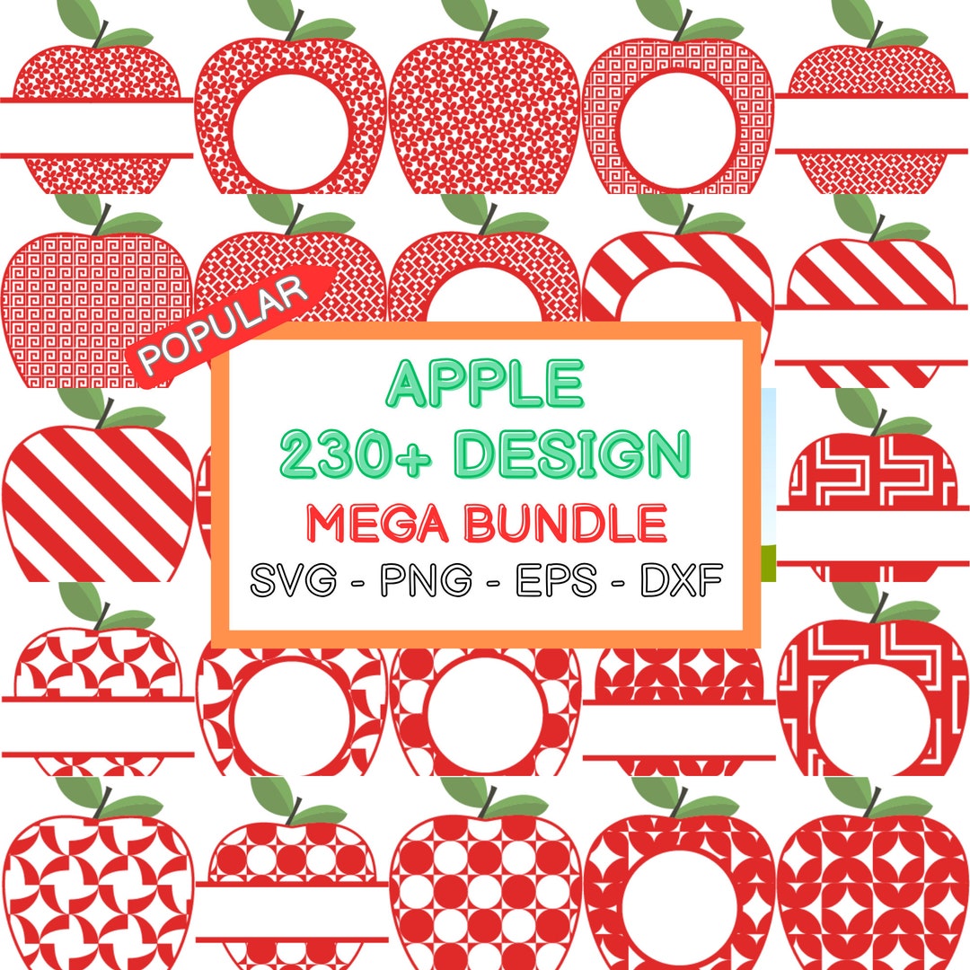 Apple SVG, School Apple SVG, Apple Monogram, Apple Cut File, Apple ...