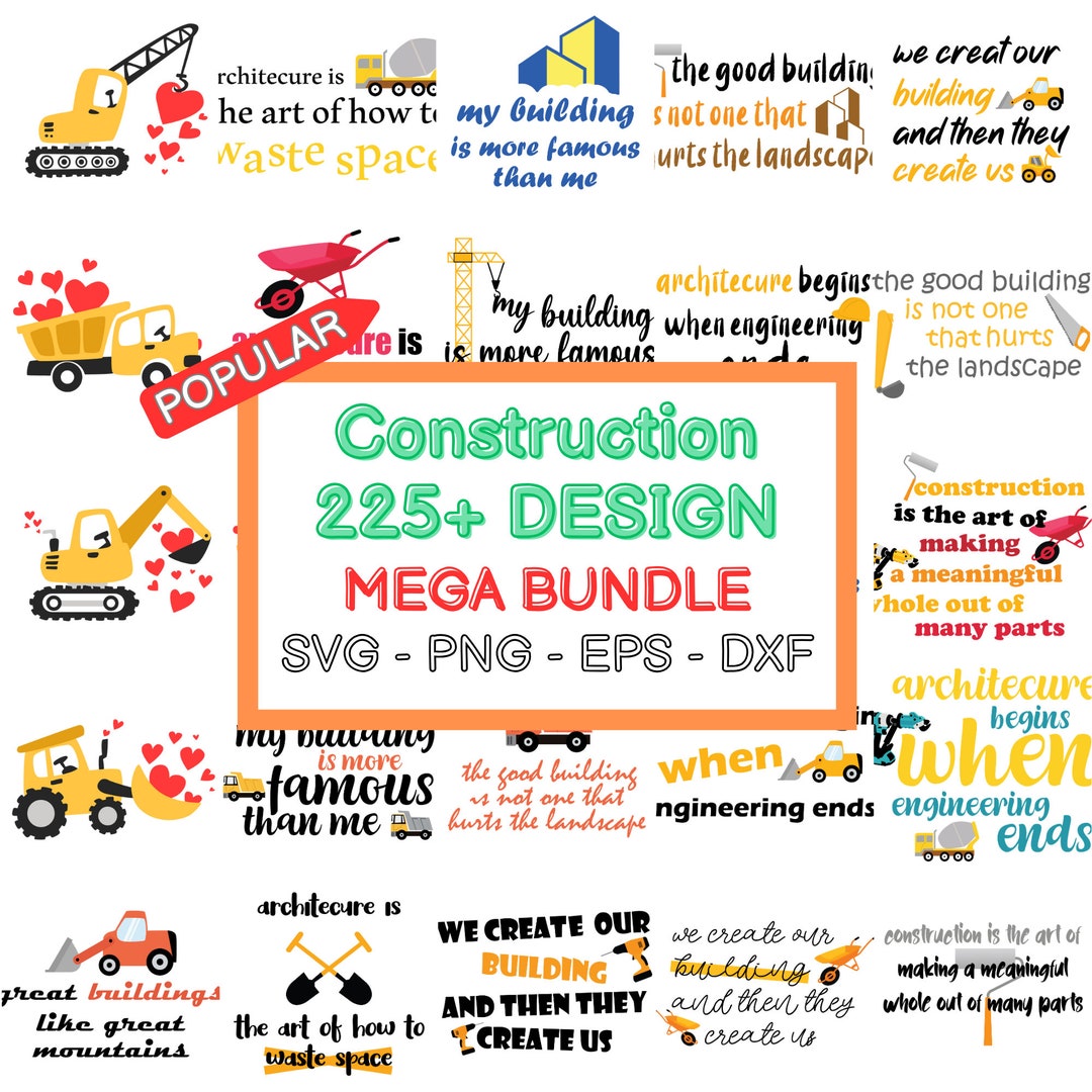 Construction Svg Bundle Construction Trucks Svg Excavator - Etsy