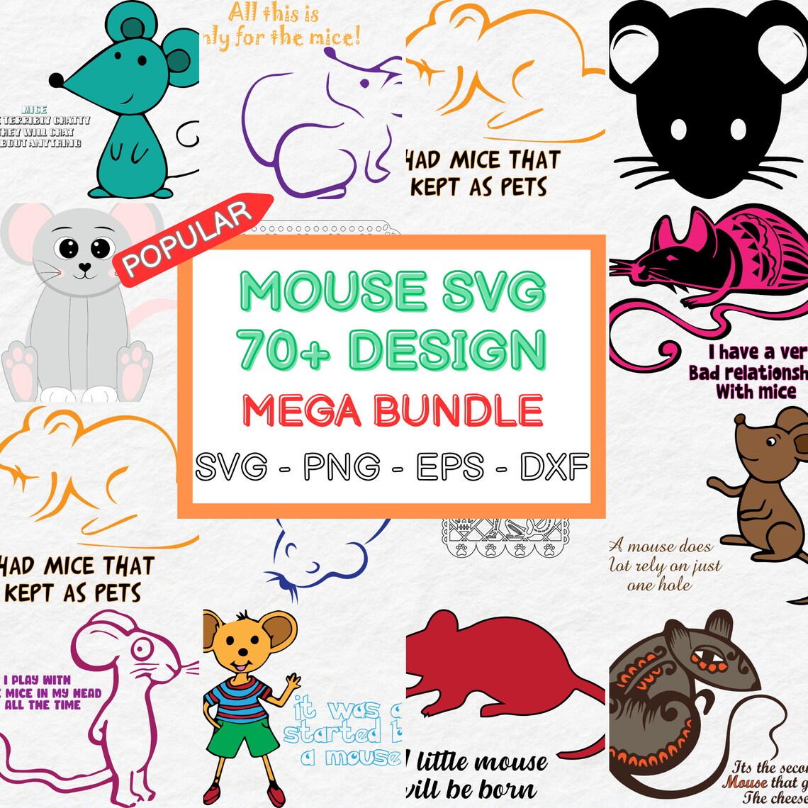 Mouse Svg Bundle, Mouse Svg, Little Mouse Svg Bundle, Mouse Vector Dxf ...
