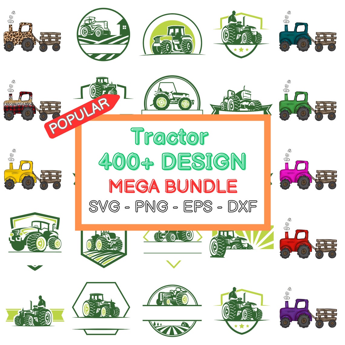 Tractor SVG Bundle,tractor PNG Bundle,tractor Clipart,tractor SVG Cut ...