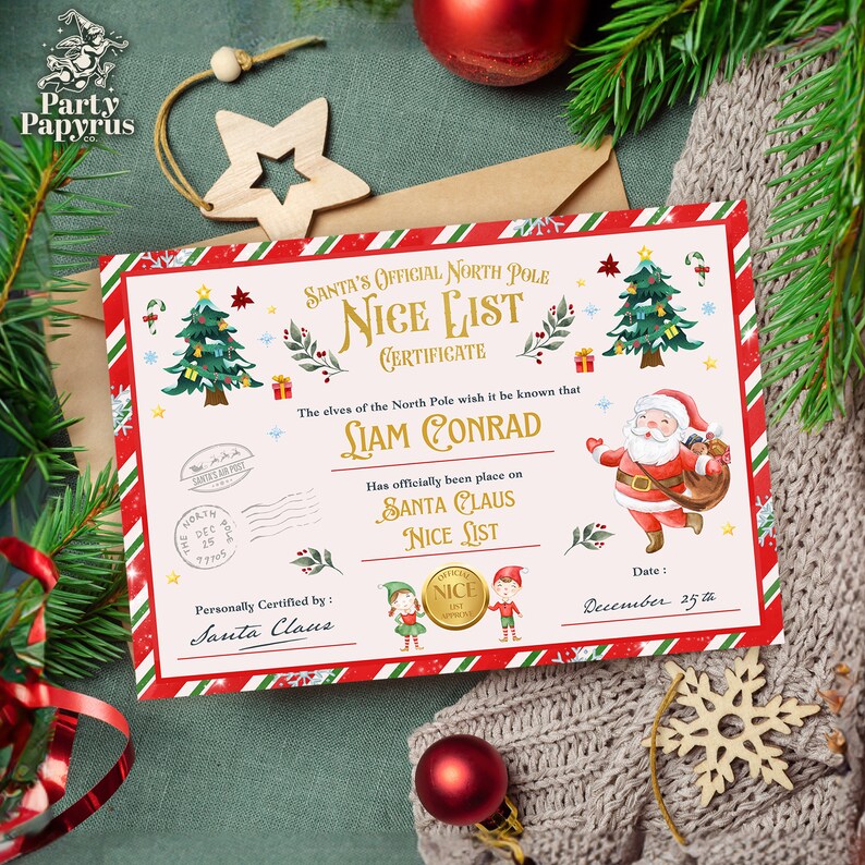 Santa Letter Christmas Printable Christmas Wish List Mailed From Santa ...