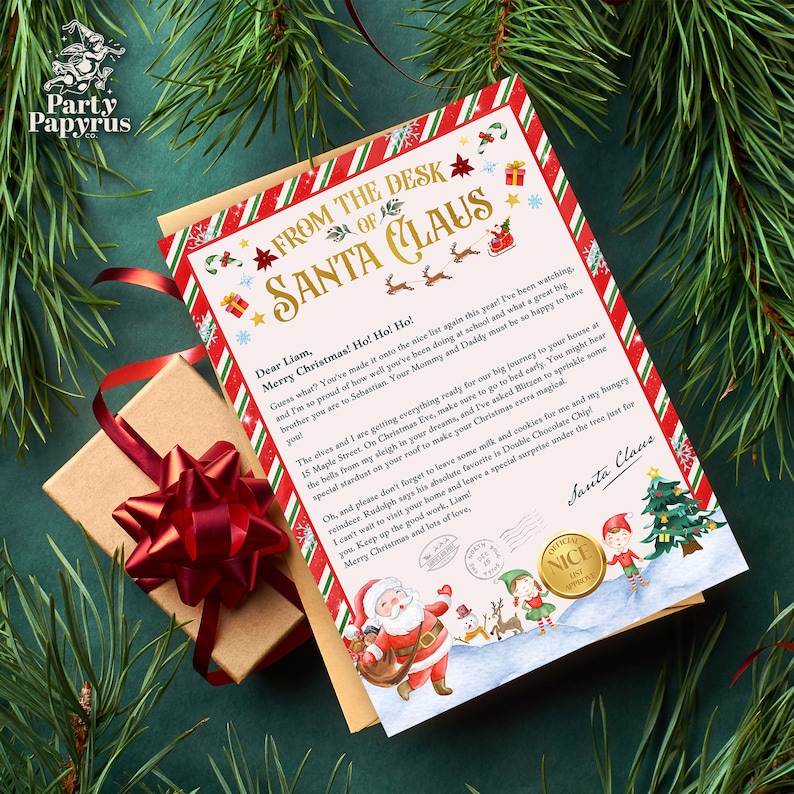 Santa Letter Christmas Printable Christmas Wish List Mailed From Santa ...