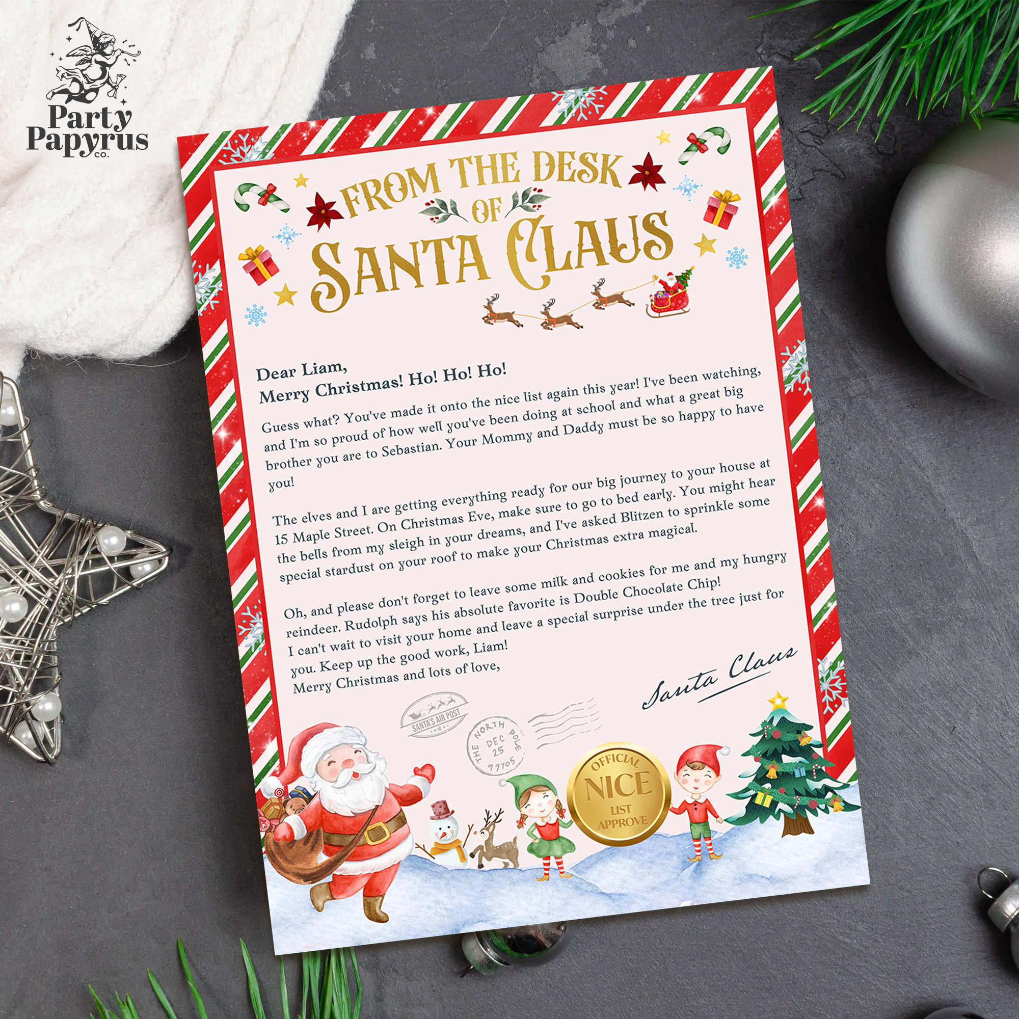 Santa Letter Christmas Printable Christmas Wish List Mailed From Santa ...