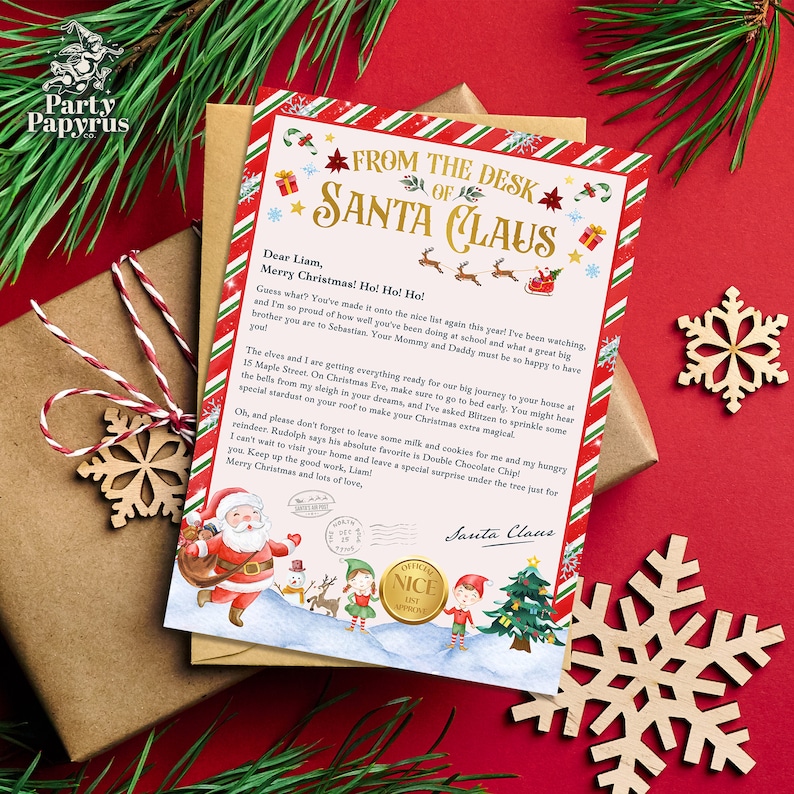 Santa Letter Christmas Printable Christmas Wish List Mailed From Santa ...
