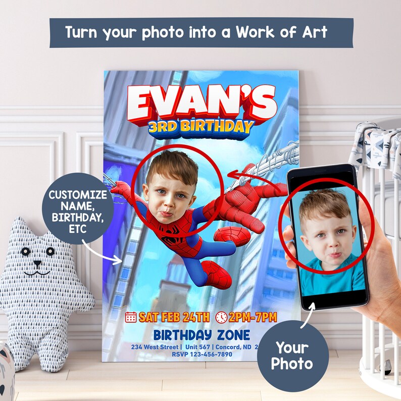 Spidey and His Amazing Friends Birthday Invitation Editable Spiderman ...