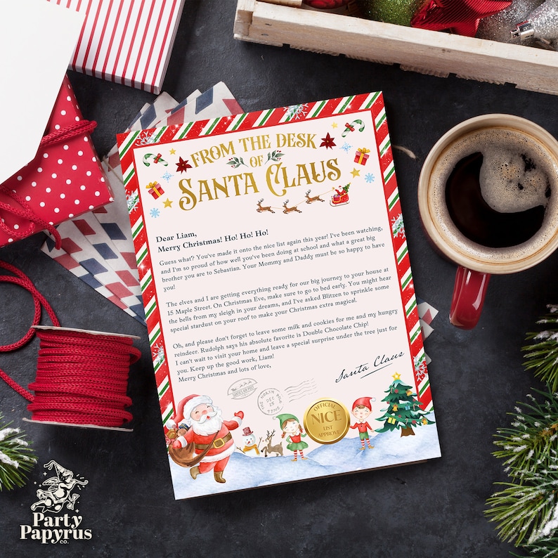 Santa Letter Christmas Printable Christmas Wish List Mailed From Santa ...