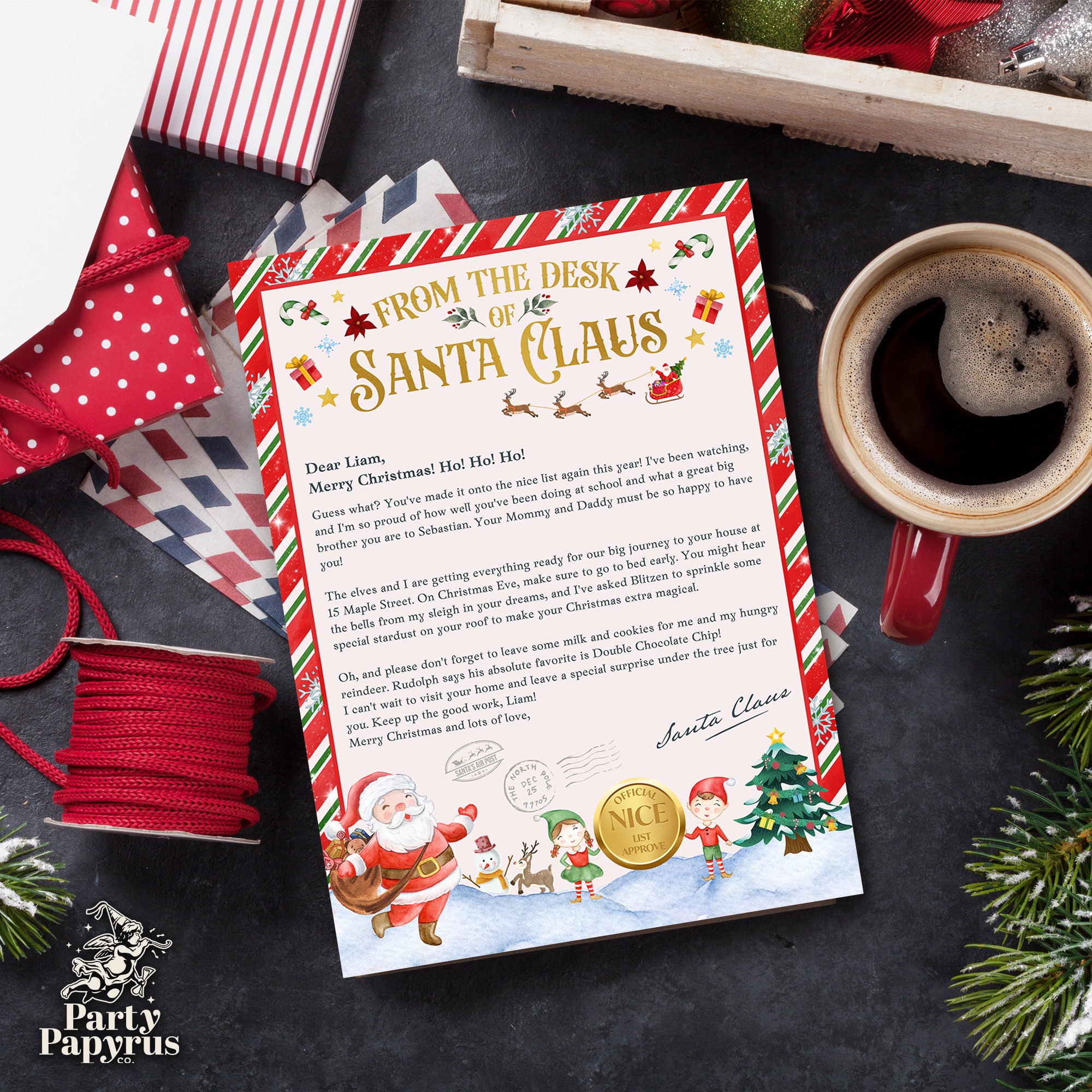 Santa Letter Christmas Printable Christmas Wish List Mailed From Santa ...