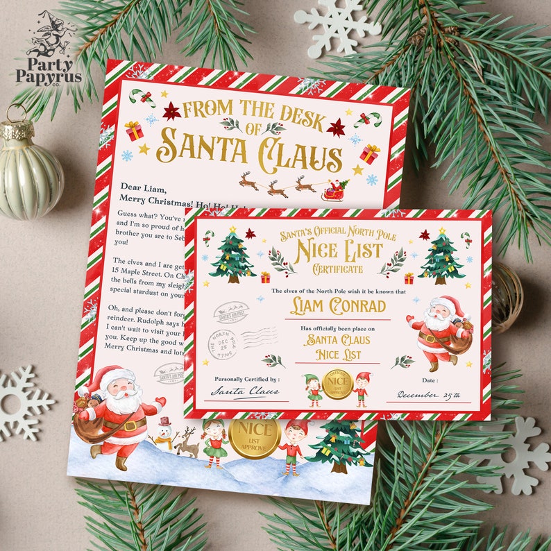 Santa Letter Christmas Printable Christmas Wish List Mailed From Santa ...