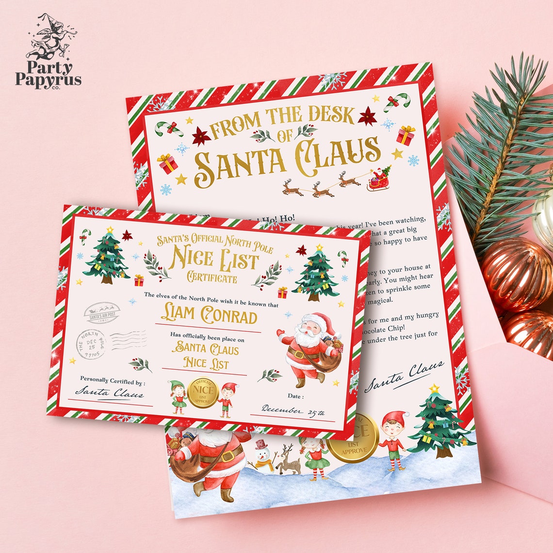 Santa Letter Christmas Printable Christmas Wish List Mailed From Santa ...