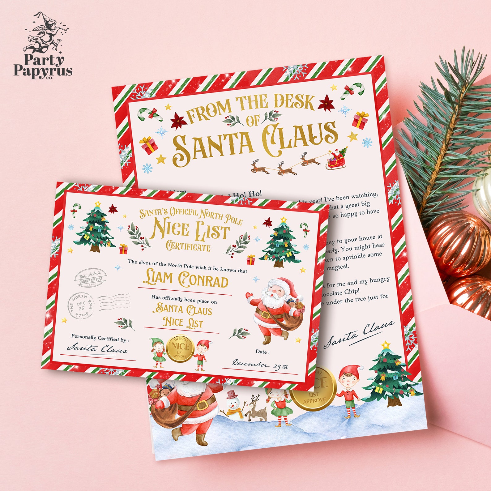 Santa Letter Christmas Printable Christmas Wish List Mailed From Santa ...