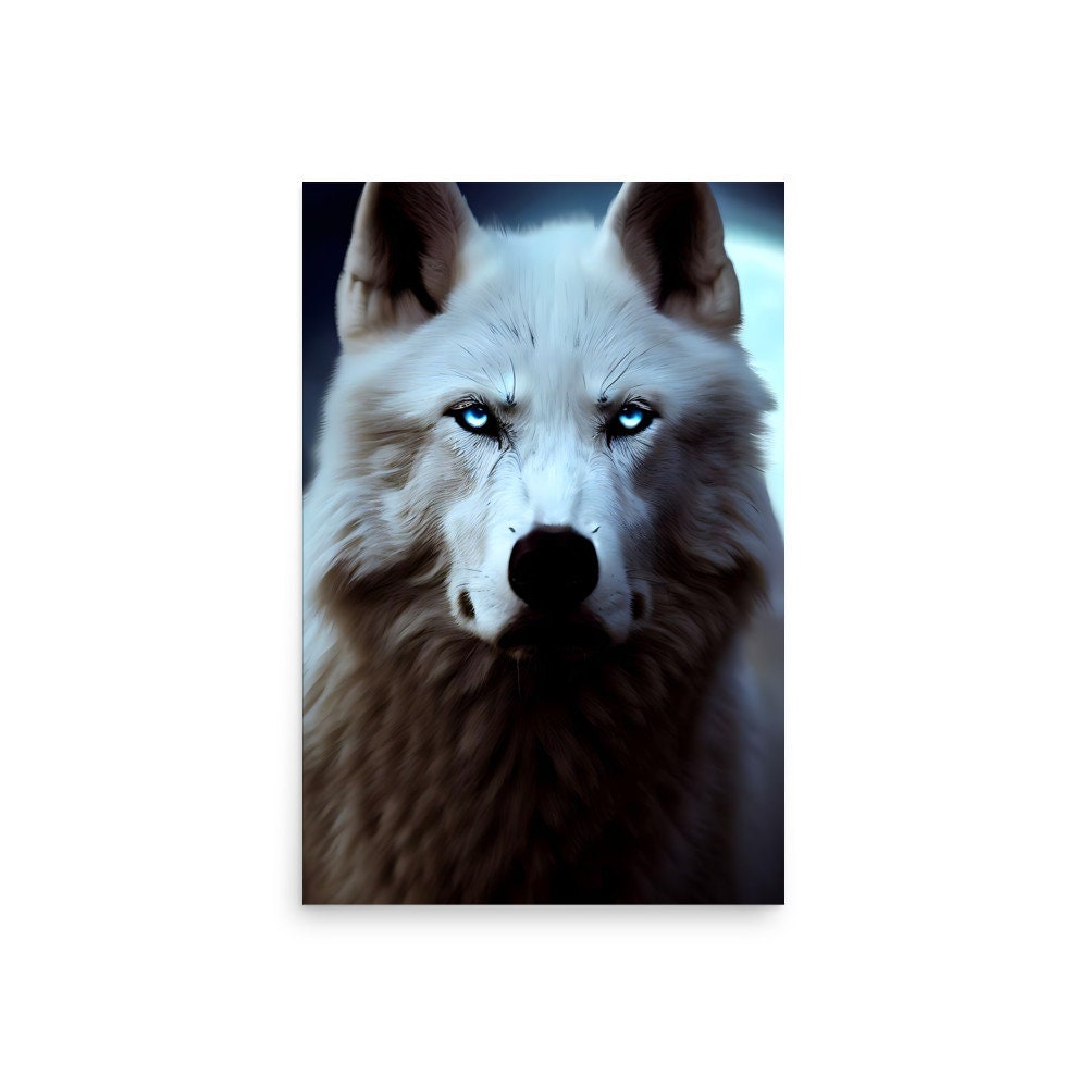 White Wolf Blue Eyes Face