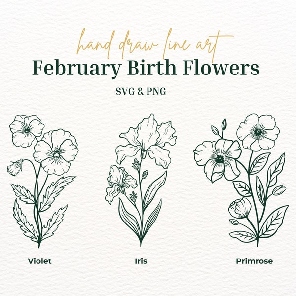 February Birth Flower Clipart - Etsy