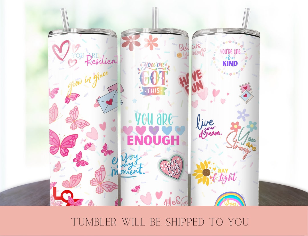 Daily Affirmation Tumbler Affirmation Skinny Tumbler Positive Quote