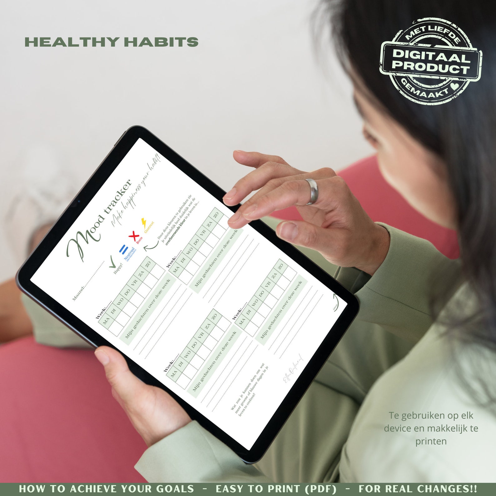 Healthy Habits Plan | Health Tracker | 30 Day Challenge | Mood Tracker ...
