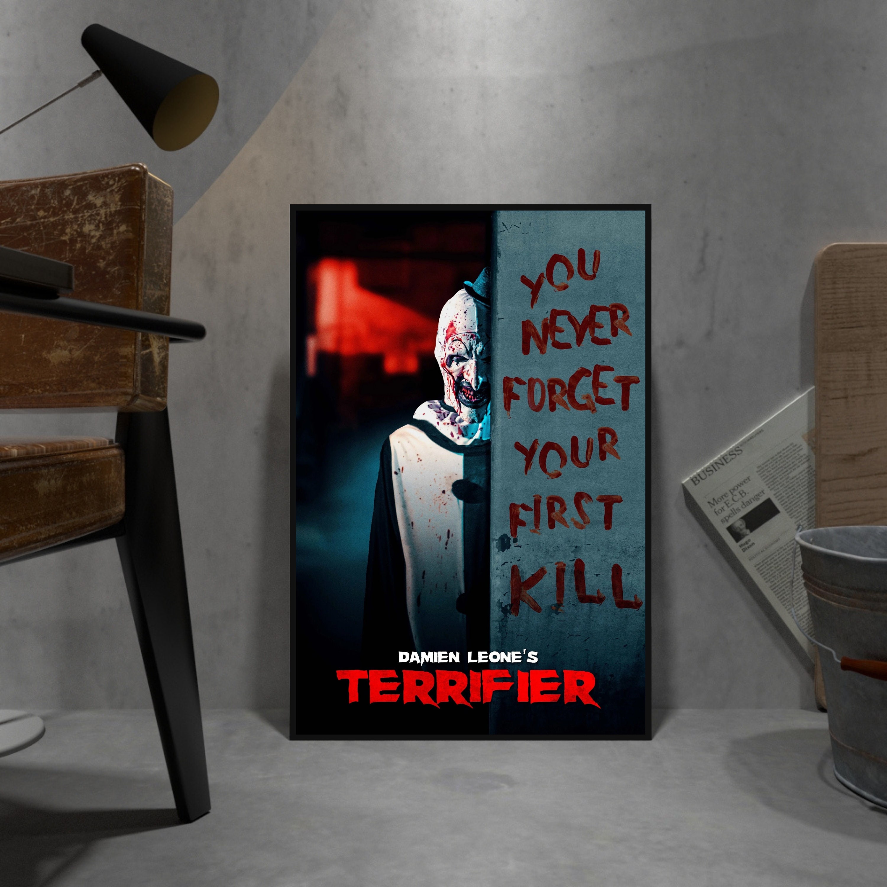 Terrifier Poster, Clown Wall Art, Wall Decor, Rolled Canvas Print ...