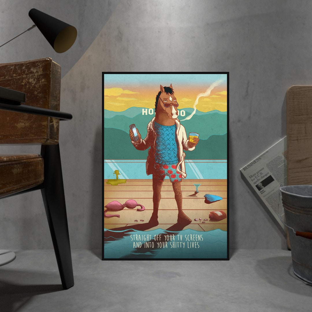 Bojack Horseman Poster, Animated Wall Art, Hollywood Wall Decor, Rolled Canvas Print, TV Series ...