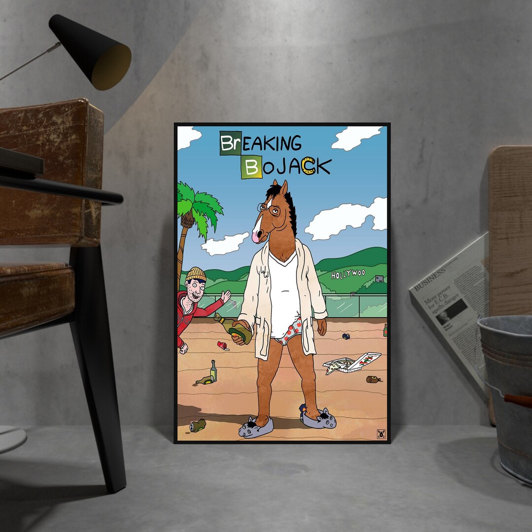 Bojack Horseman Poster, Animated Wall Art, Hollywood Wall Decor, Rolled Canvas Print, TV Series ...