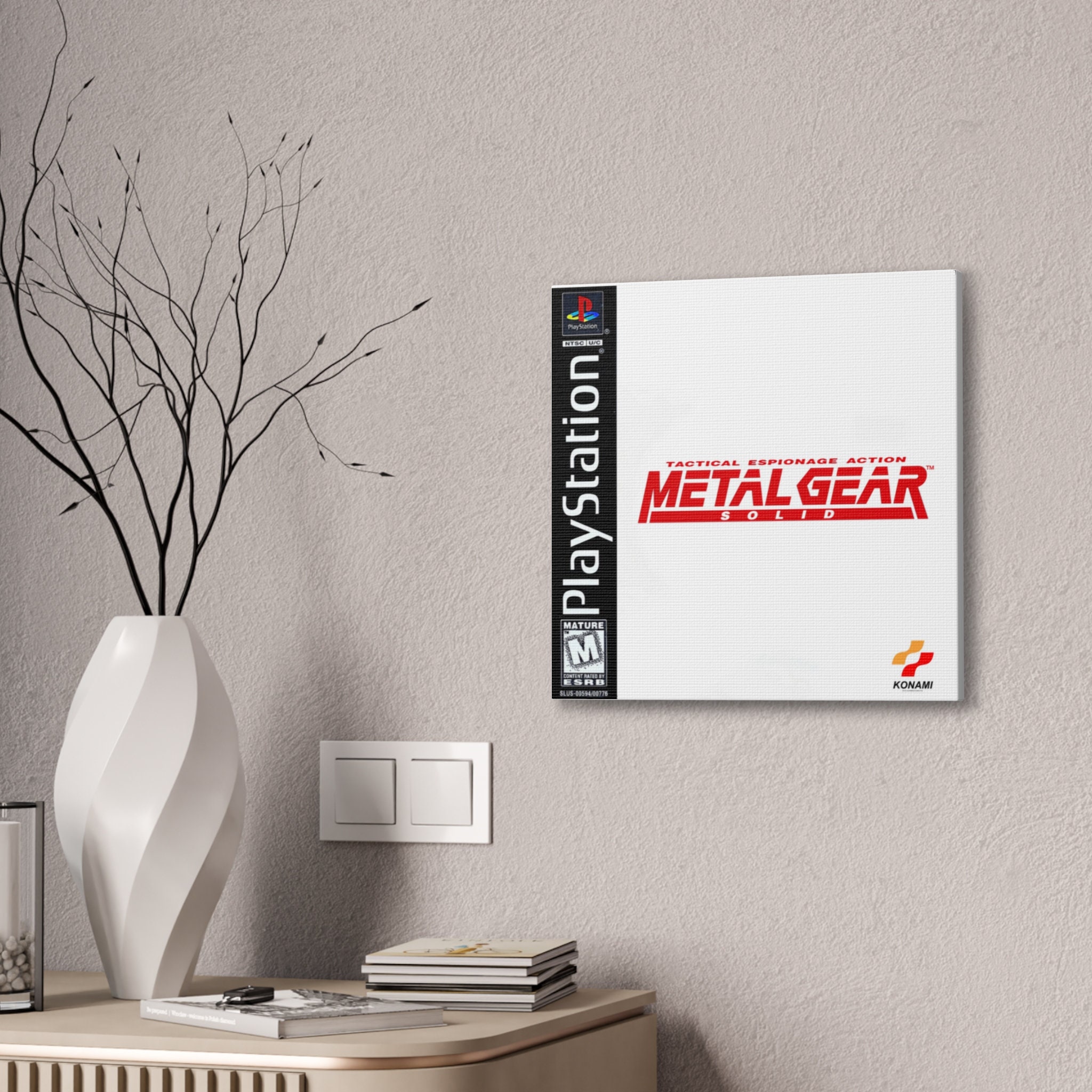 Metal Gear Solid Playstation 1 Cover Art Canvas Wall Mount 20x20 in ...