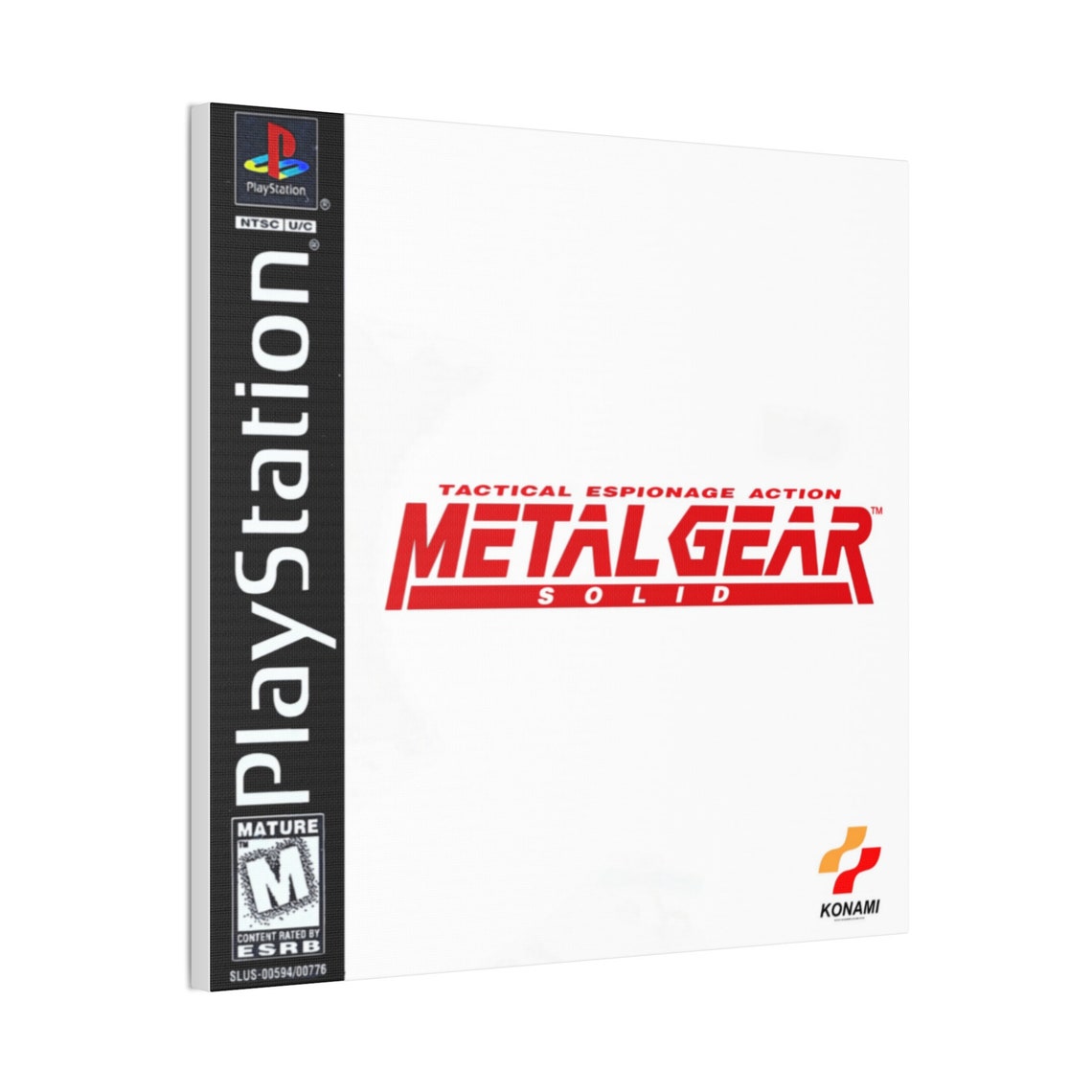 Metal Gear Solid Playstation 1 Cover Art Canvas Wall Mount 20x20 in ...